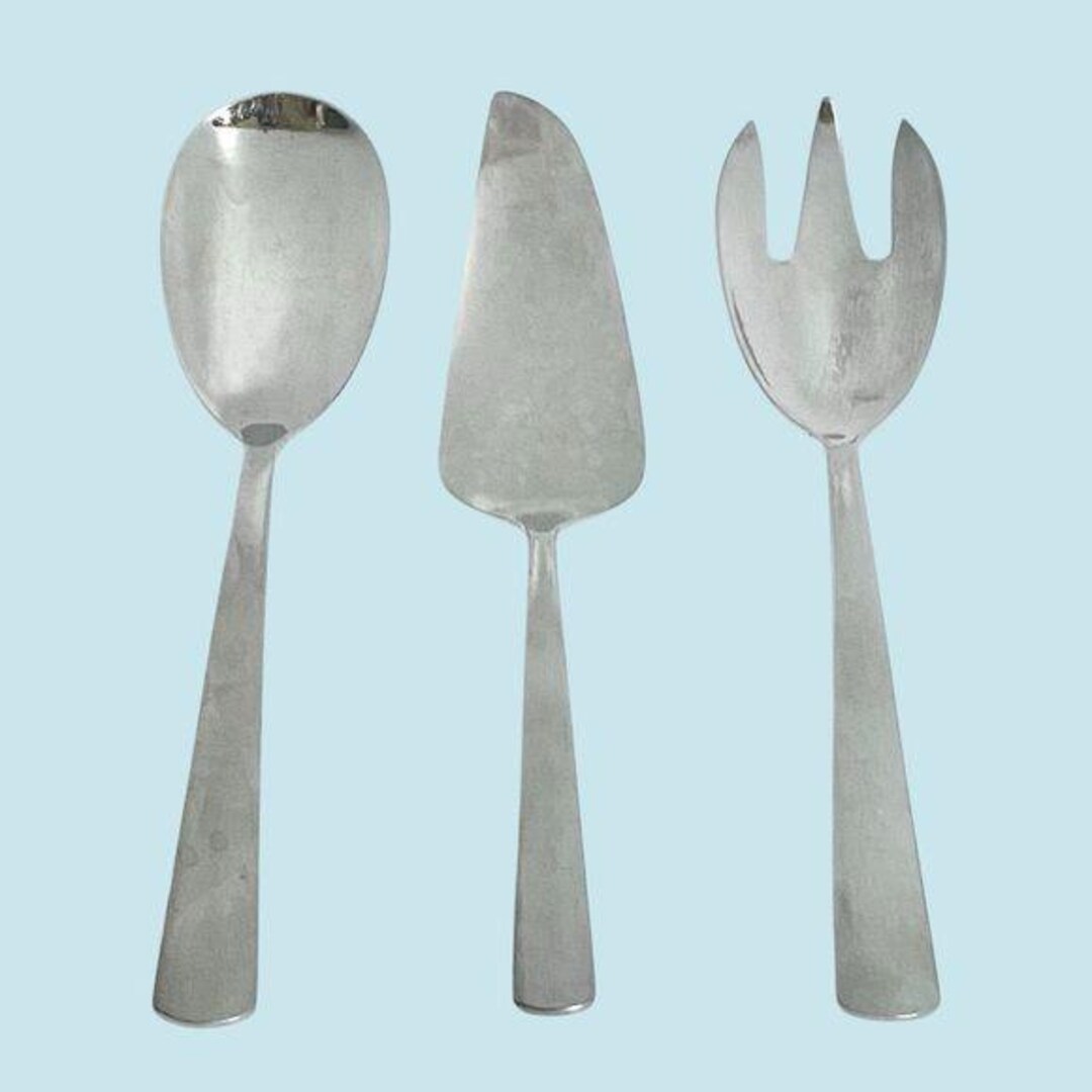 Oneida 3pc Glossy Stainless Steel Serving Utensil Set - Etsy