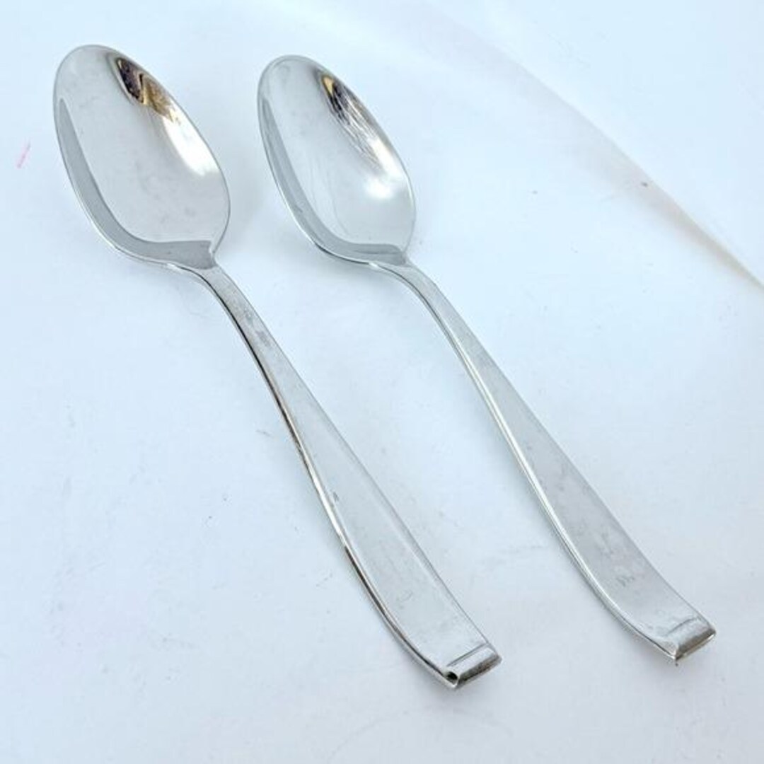 Hampton Silversmiths Bergen 8” Place/ Oval Soup Spoons Stainless Glossy ...