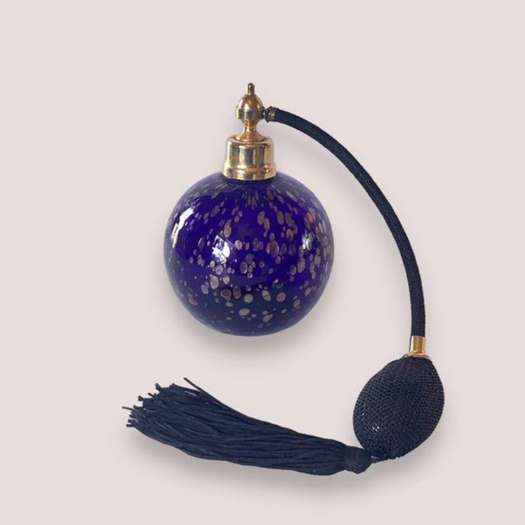 RESERVED FOR MANDY* Glass Act Studio Royal Blue W/ Gold Flecks Perfume ...