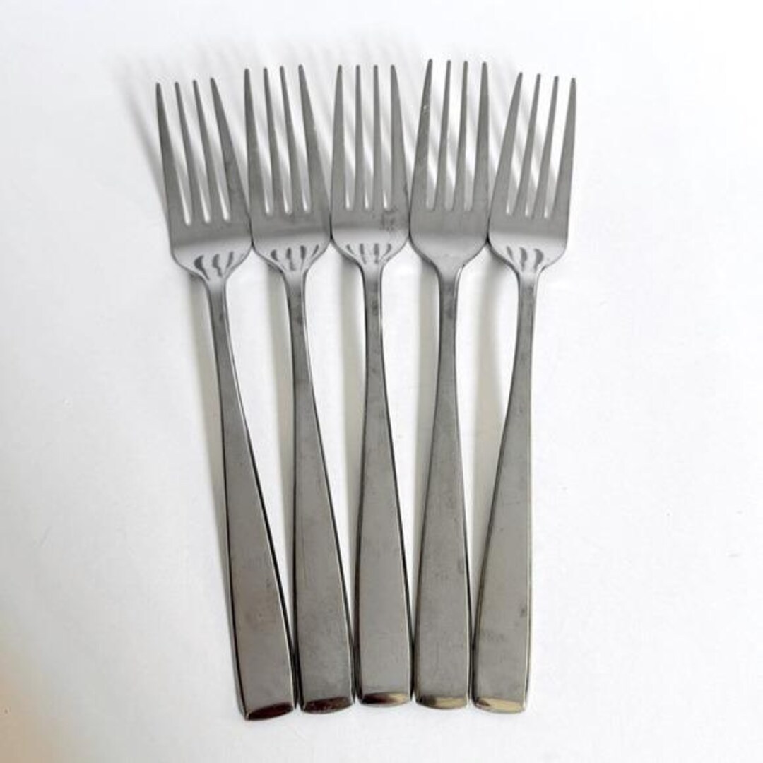Godinger Tuxedo Junction-chisel 5pc Dinner Forks - Etsy