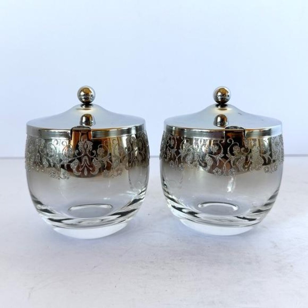 Set of 2 Vintage Silver Madeira Royal Luster Lidded Sugar Bowls / Jam ...