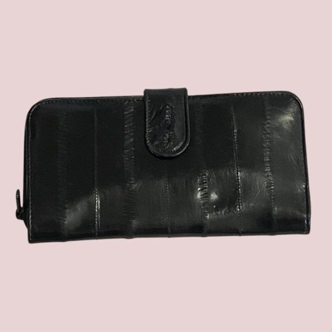 NEW Vintage Lee Sands Black Eel Skin Leather Large Capacity Wallet - Etsy