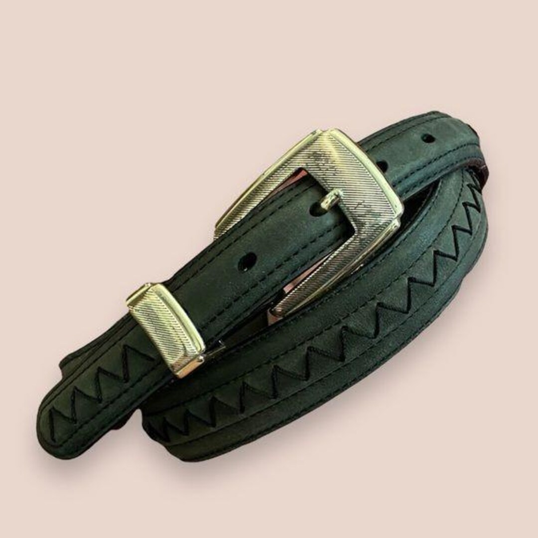 Brighton Onyx Men’s Black Leather Belt Stitched SZ 36 - Etsy