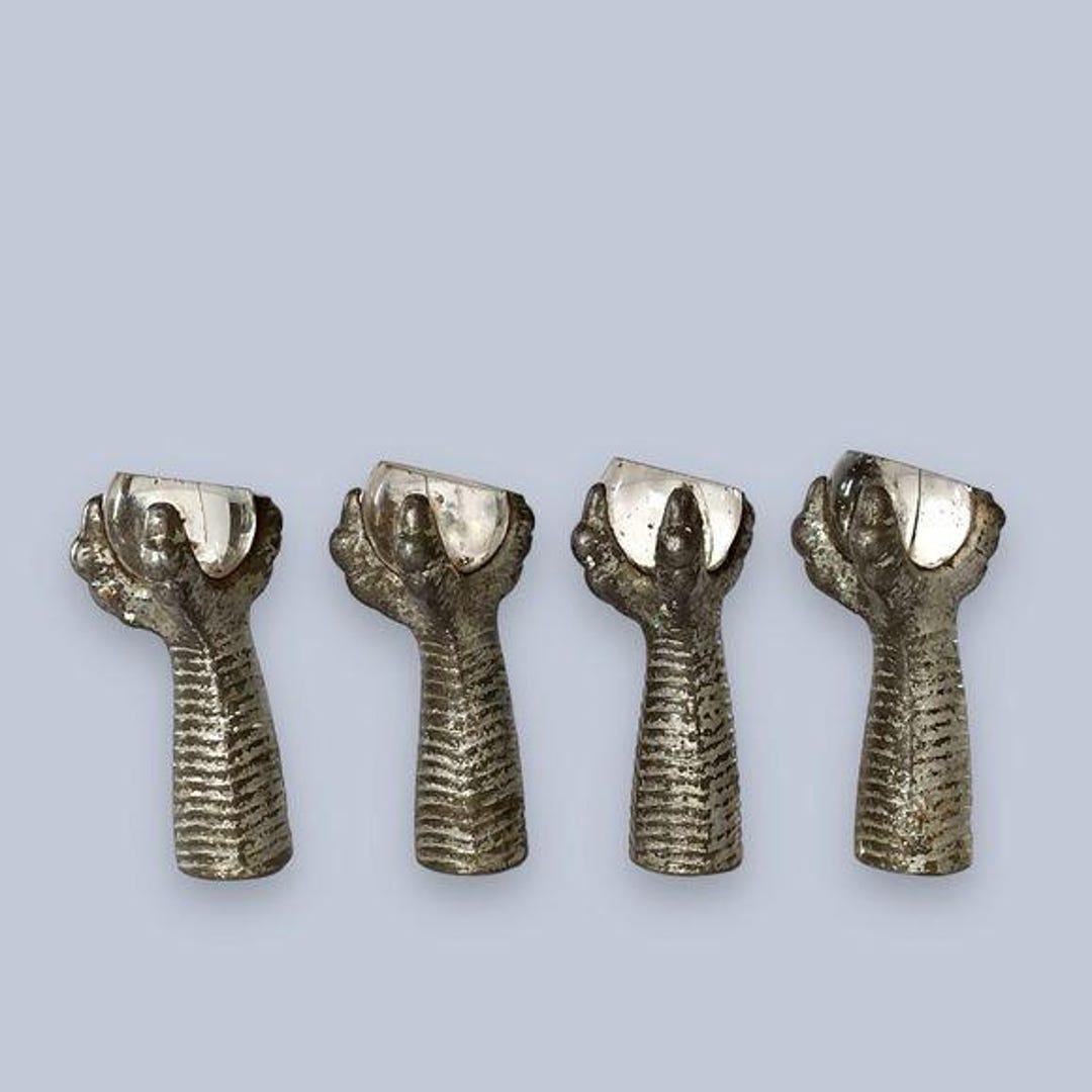 Antique Cast Iron Claw & Glass Ball Furniture Legs Eagle Talon 3.5 ...