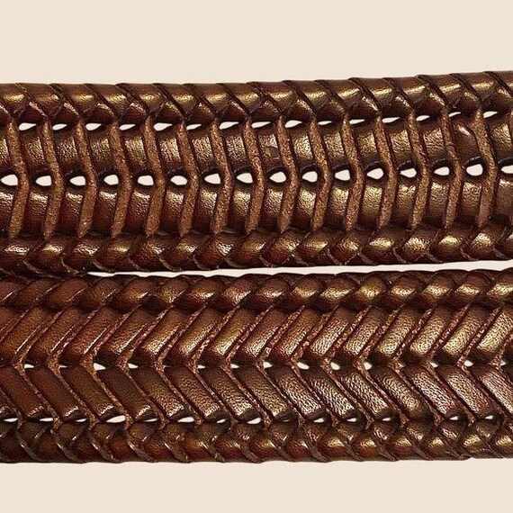 Bill Adler Studio Genuine Leather Brown Woven Belt SZ… - Gem
