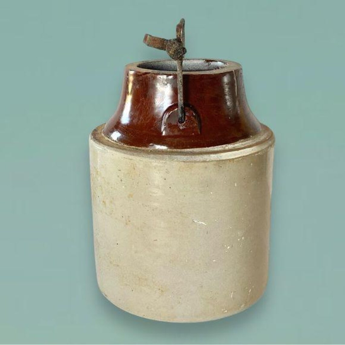 Antique Stoneware Canning Crock - 8.75" Snap Lock Bail Wire - Etsy