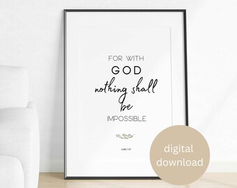 Luke 1.37 Poster - Etsy