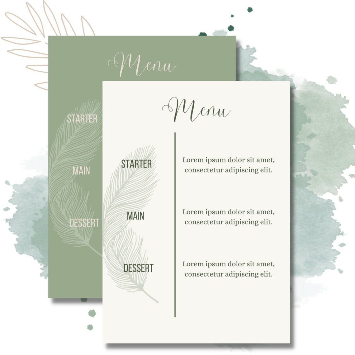 CANVA Editable Menu, Editable Menu, Green Menu, Flower Menu, Easy Menu ...