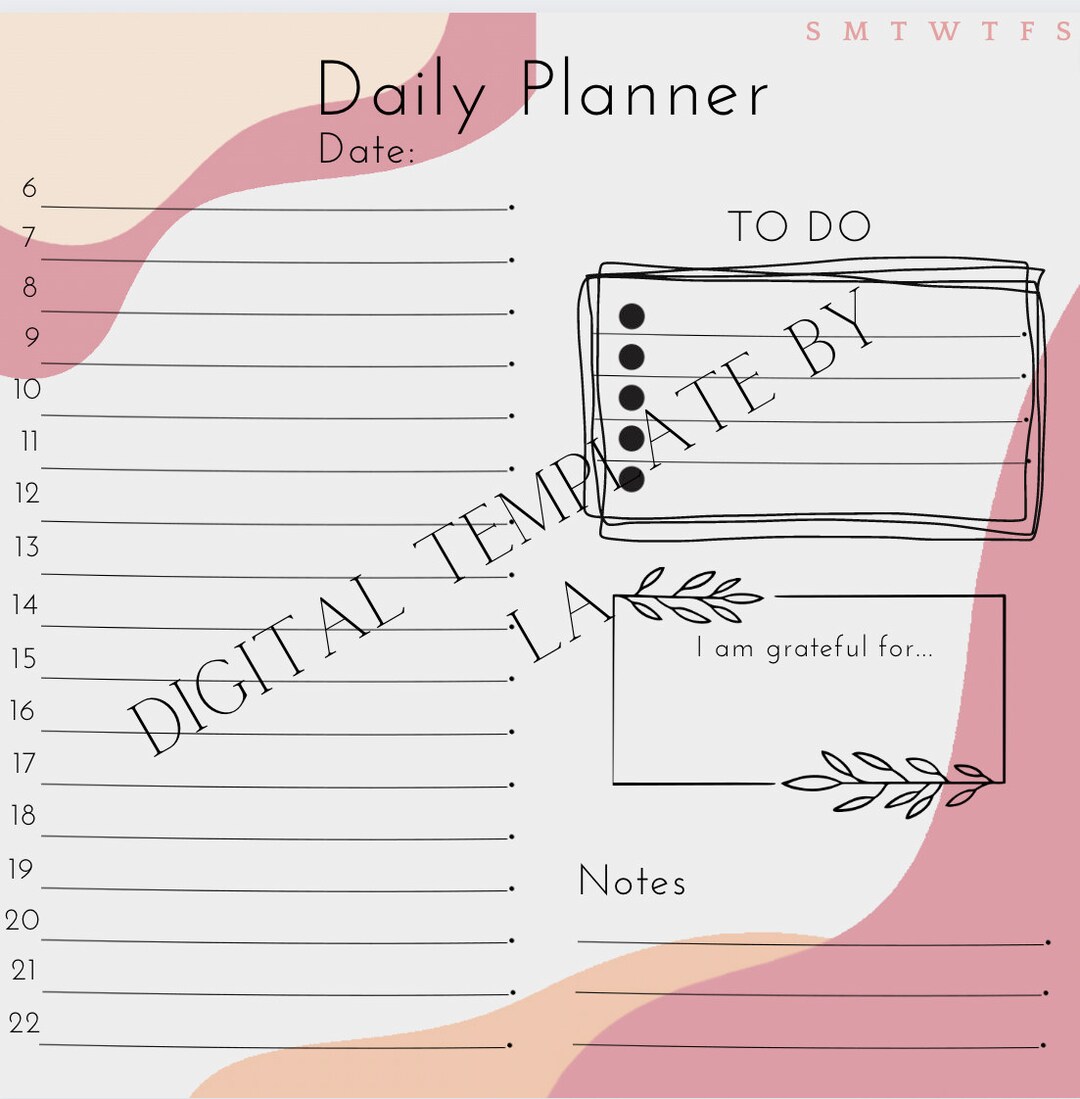 Daily Digital Planner Template - Etsy