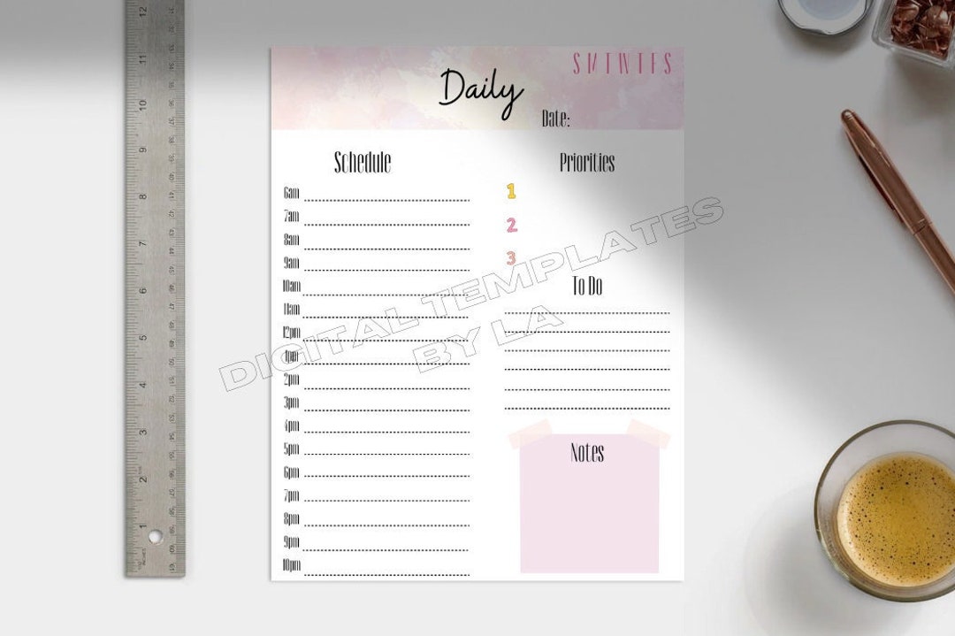Digital Template for Daily Planning - Etsy