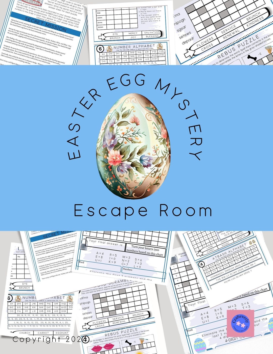 Easter Egg Mystery Escape Room Kit: Printable Puzzle Game (PDF) - Etsy