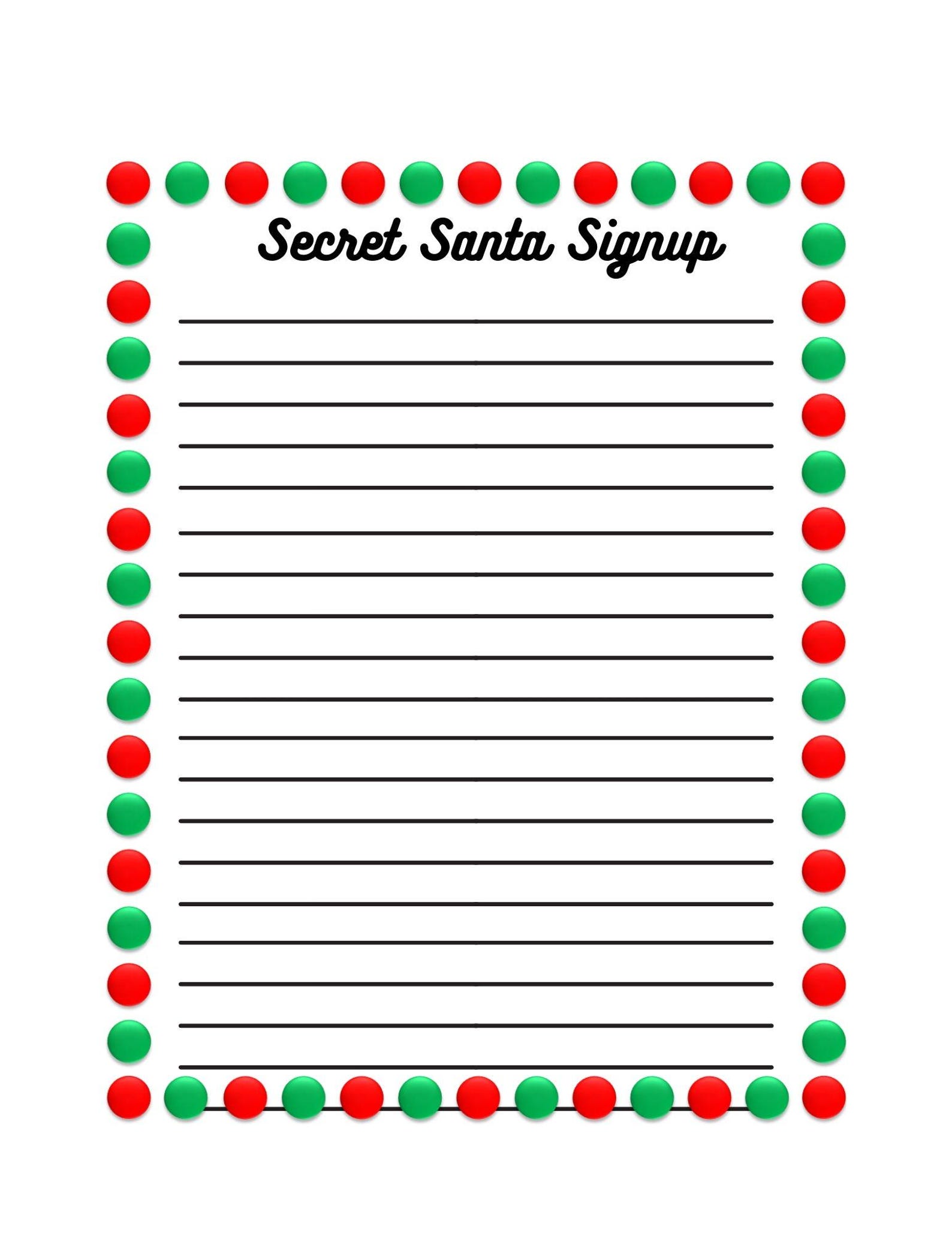 The Complete Secret Santa Organizer, Printable, Instant Download - Etsy