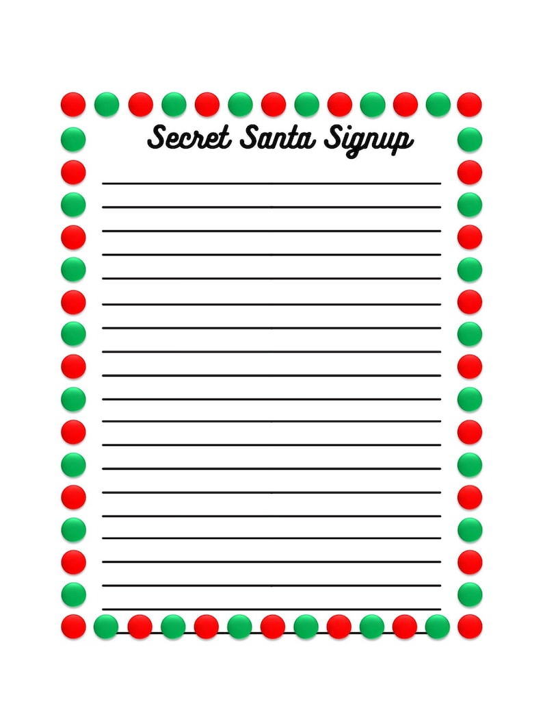 The Complete Secret Santa Organizer, Printable, Instant Download - Etsy