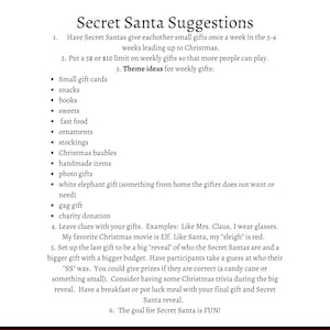 The Complete Secret Santa Organizer Printable Instant - Etsy