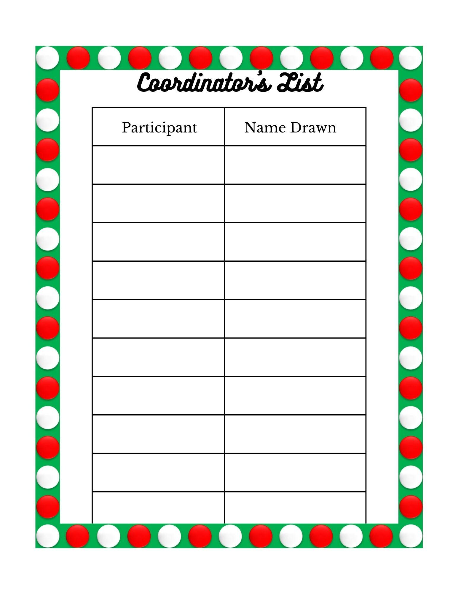 The Complete Secret Santa Organizer, Printable, Instant Download - Etsy