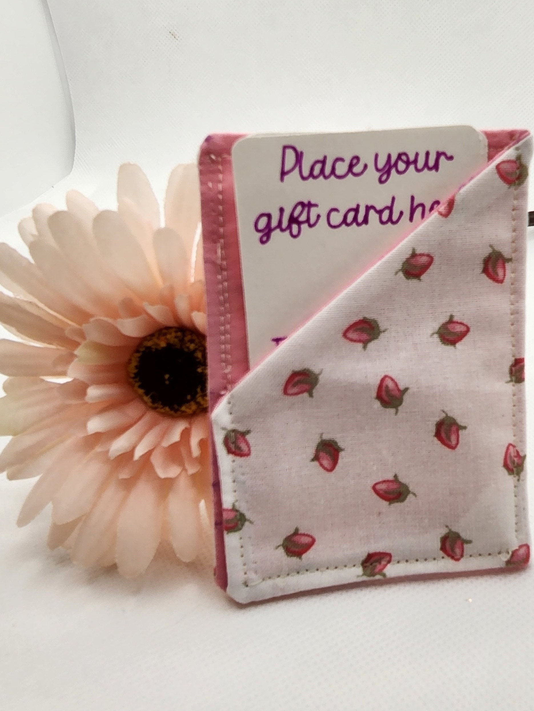 Gift Card Holder, Floral Fabric Gift Card Holder Pink, Birthday Gift ...