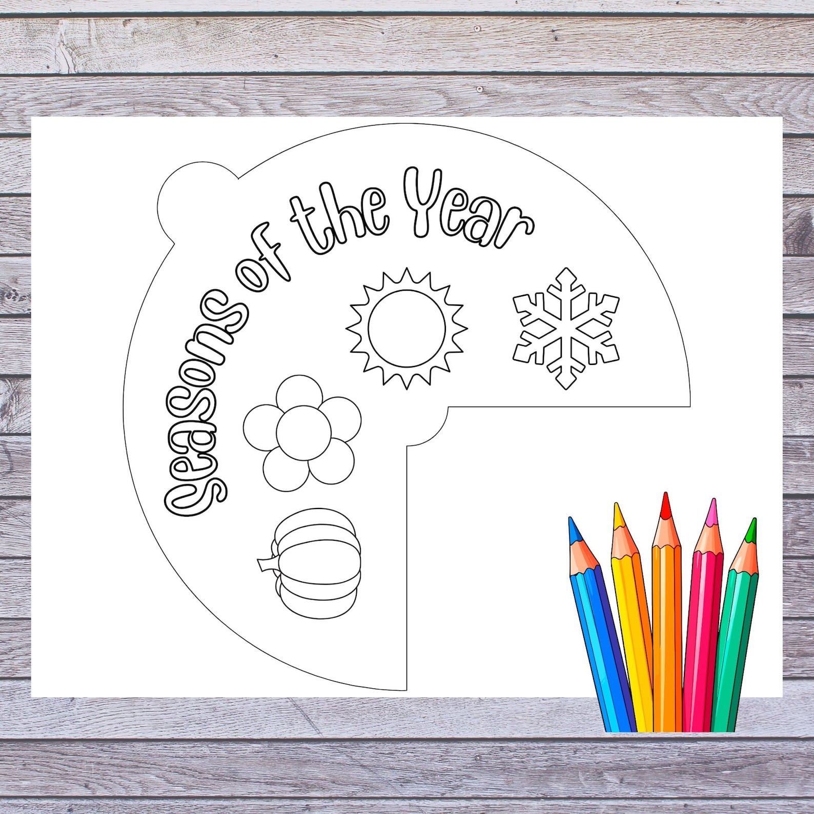 Seasons of the Year Spinning Wheel Coloring Craft, Early Childhood ...