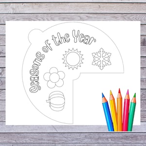Seasons of the Year Spinning Wheel Coloring Craft, Early Childhood ...
