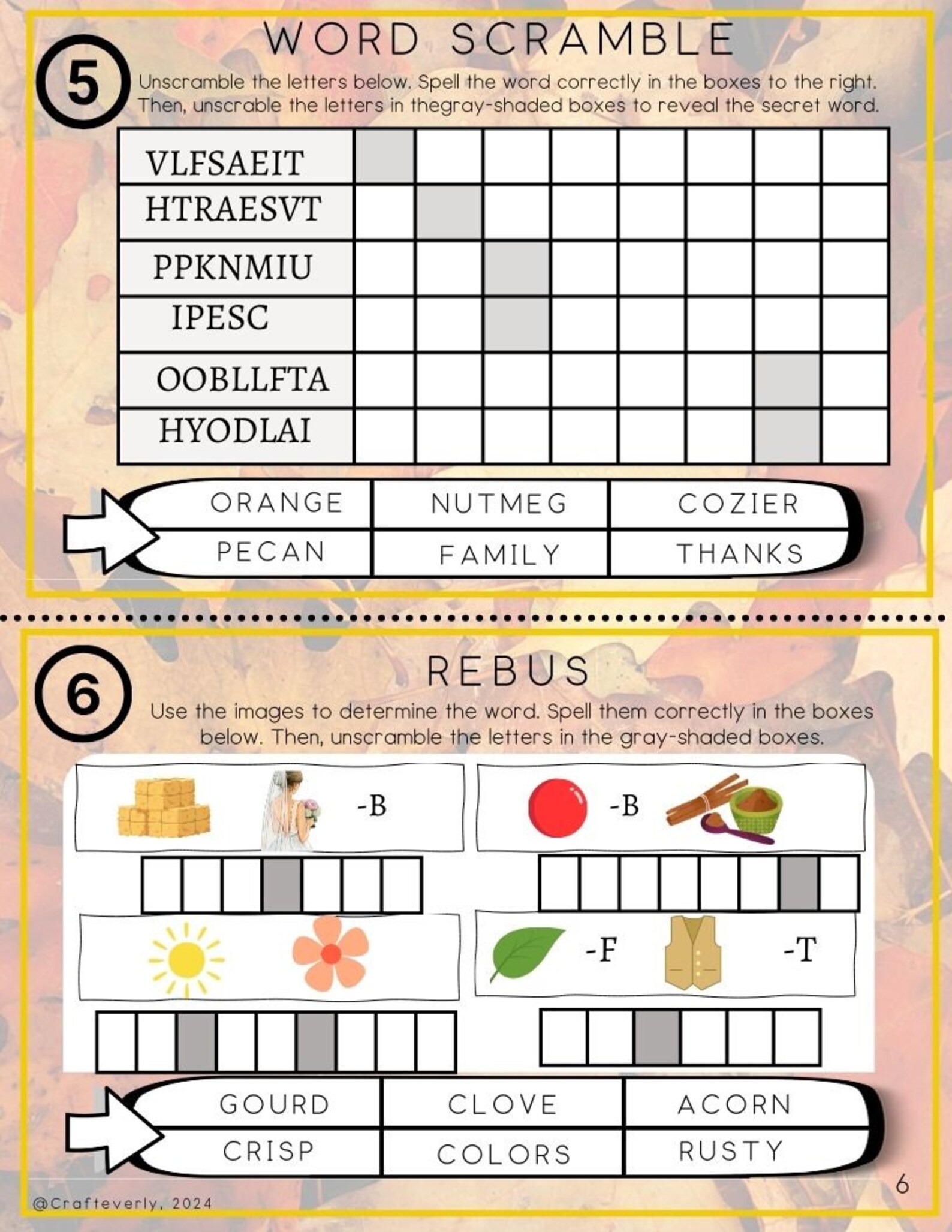 Fall Fun Escape Room Kit: Printable Kids Puzzles (PDF Download) - Etsy