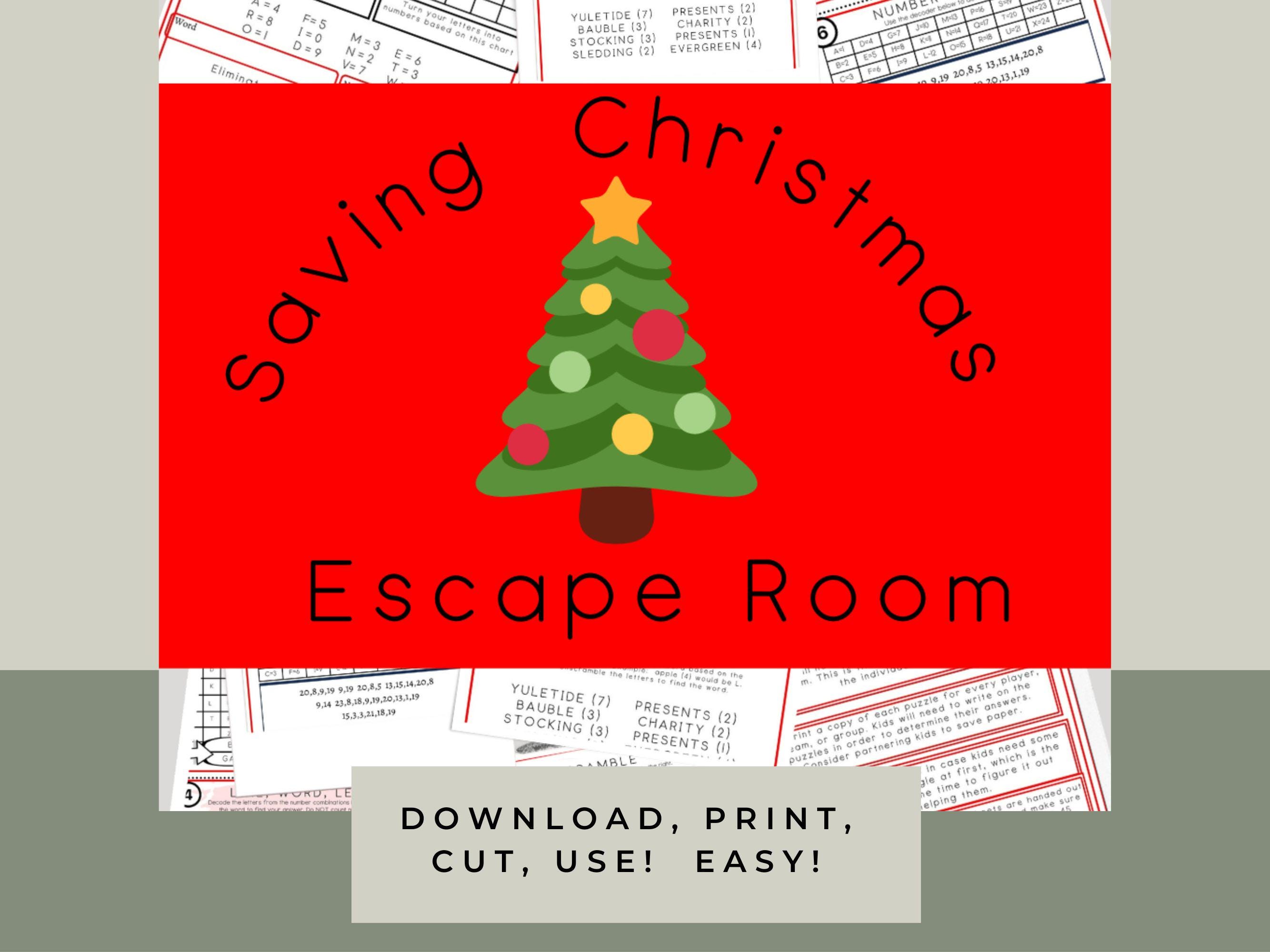 Escape Room for Kids, Printable DIY Party Game, Christmas Themed Escape ...