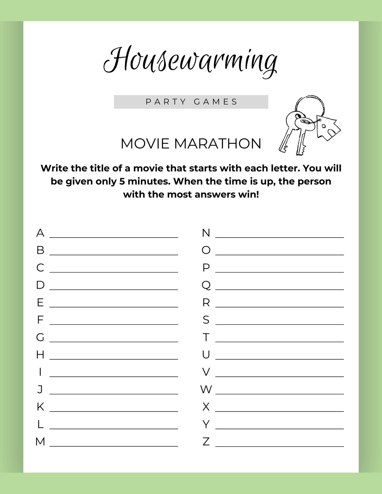 Printable Housewarming Party Games Bundle, New Home Party, Game Night ...