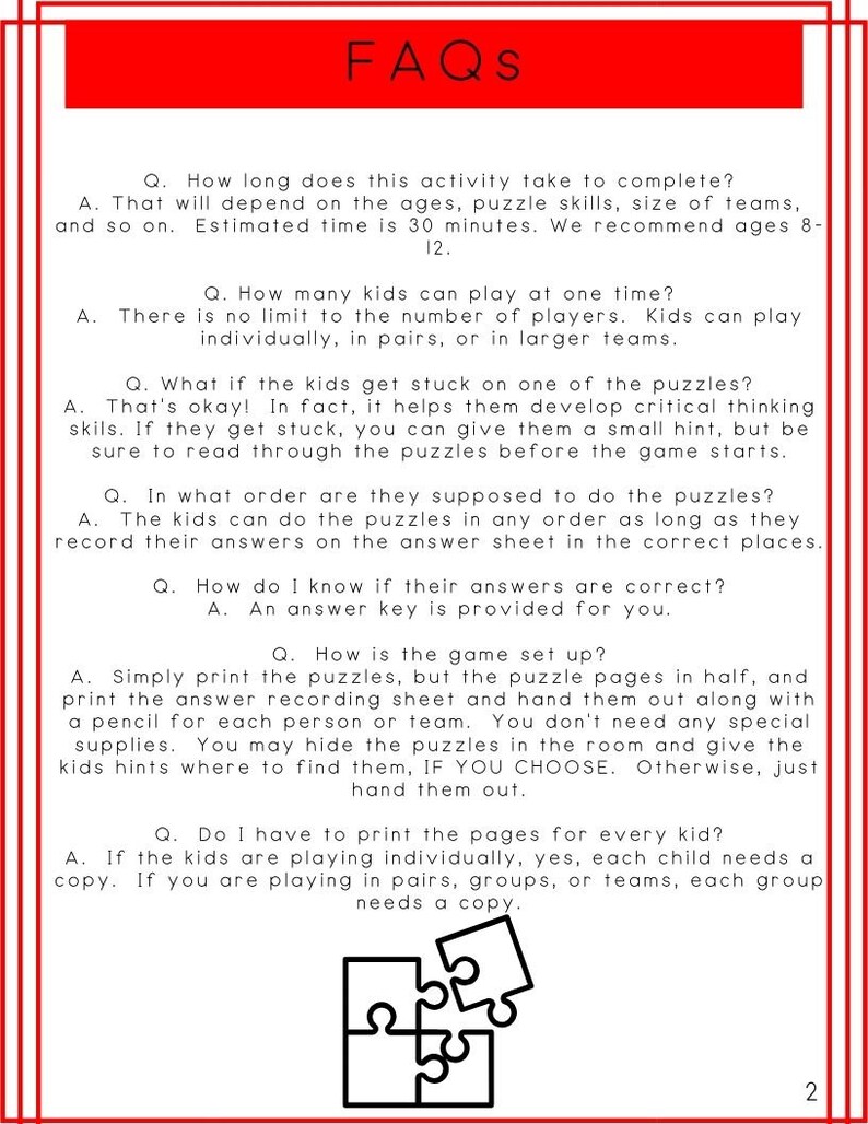 Escape Room for Kids, Printable DIY Party Game, Birthday, Amusement ...