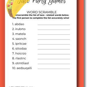 Taco Tuesday Party Games, Fiesta Games and Activities Bundle - Etsy