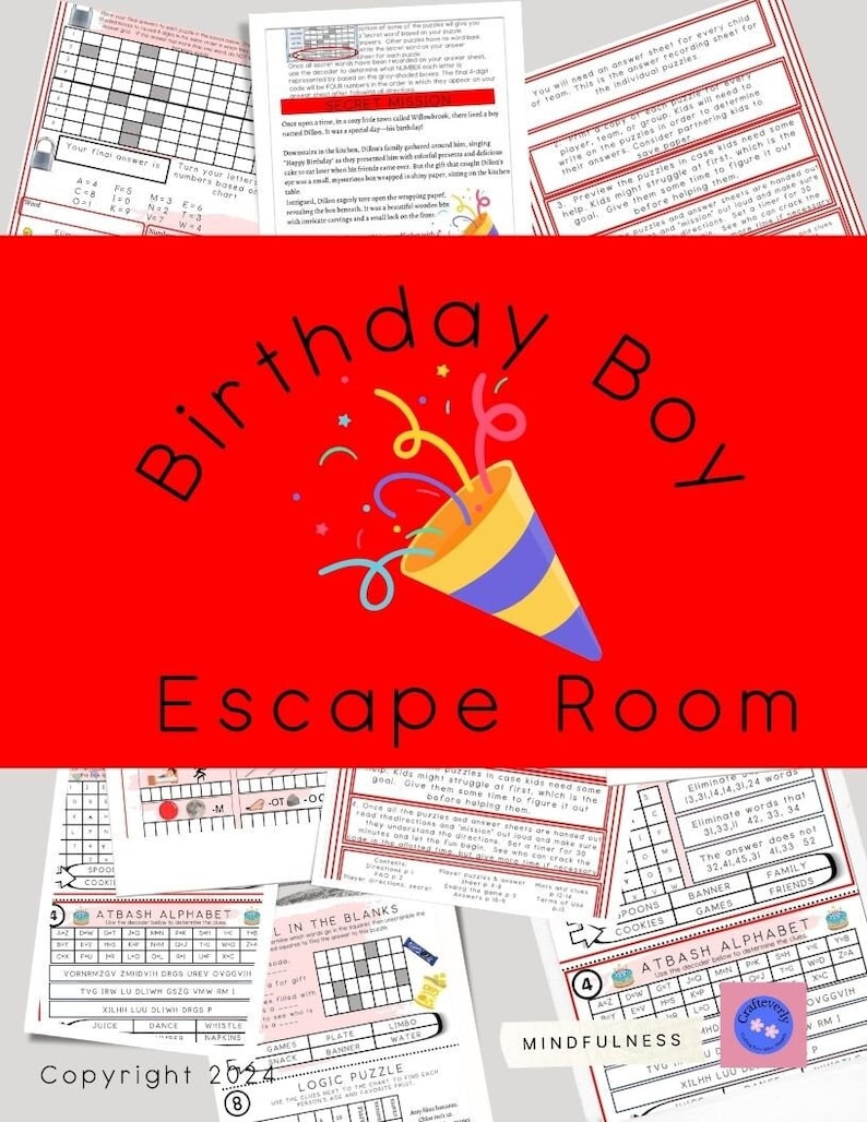 Birthday Boy Escape Room Kit: Printable DIY Party Game (PDF) - Etsy