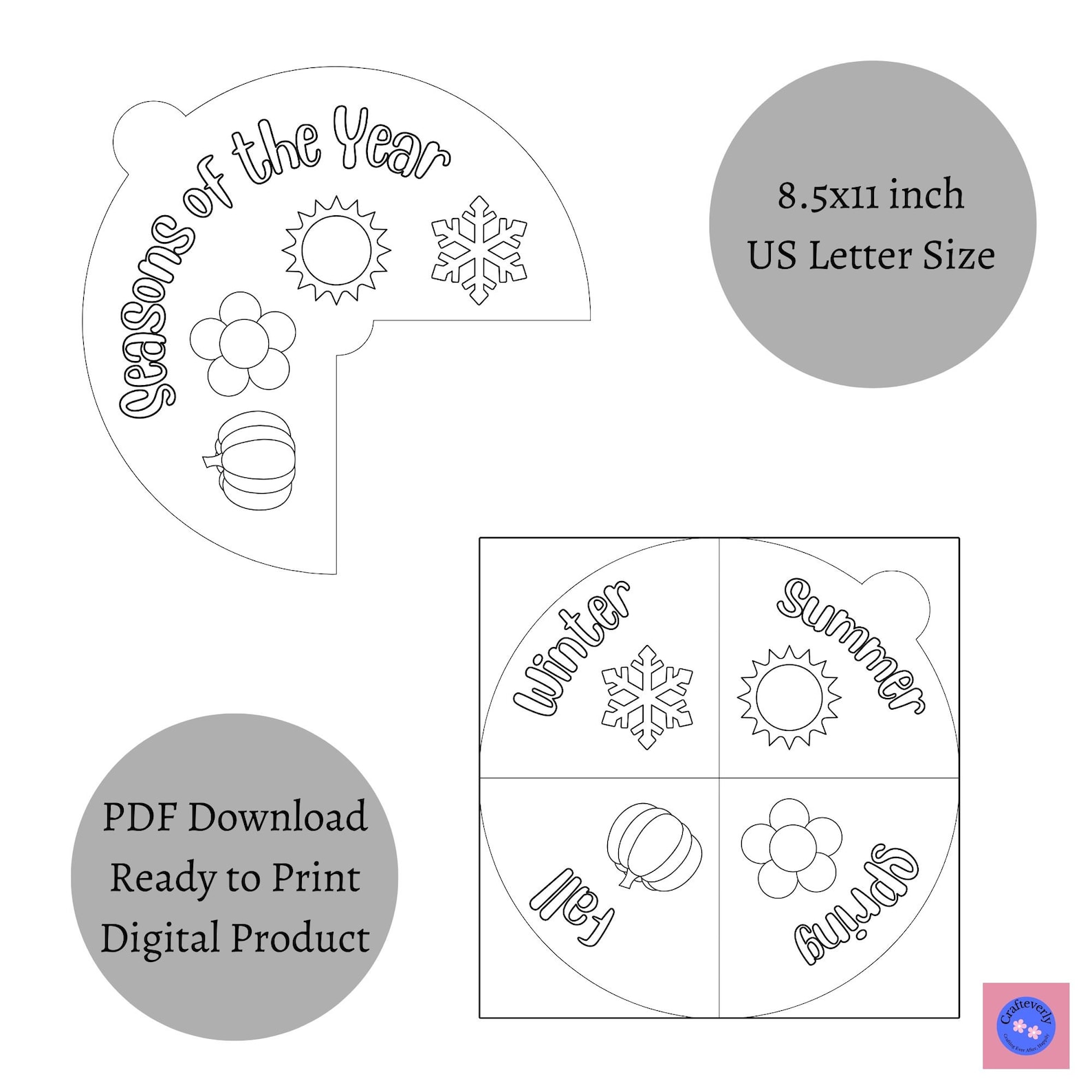 Seasons of the Year Spinning Wheel Coloring Craft, Early Childhood ...