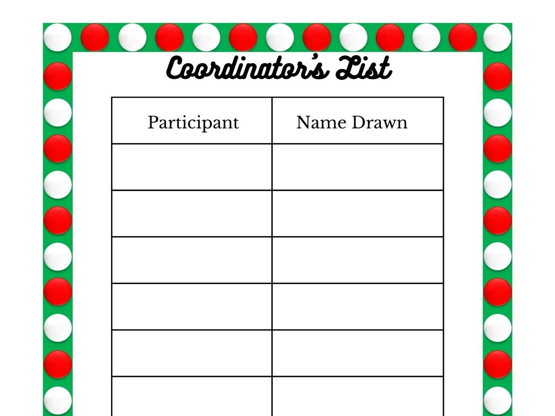 The Complete Secret Santa Organizer Printable Instant - Etsy