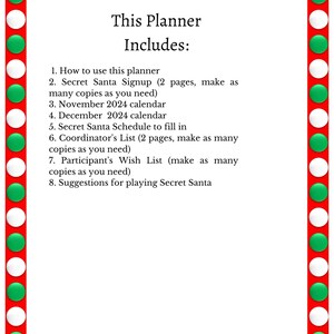 The Complete Secret Santa Organizer, Printable, Instant Download - Etsy