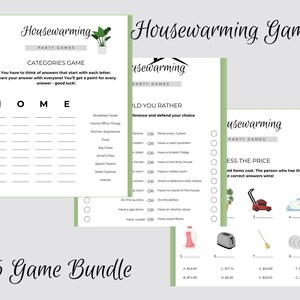 Printable Housewarming Party Games Bundle, New Home Party, Game Night ...
