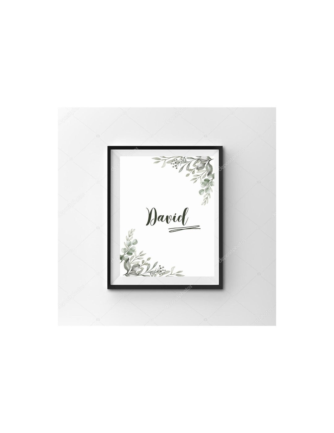 Personalized Name Sign: Black and White Minimalist Decor (digital ...