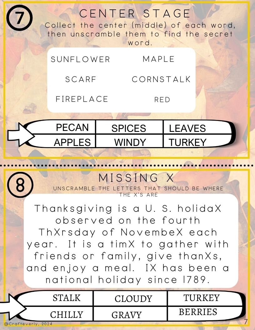 Fall Fun Escape Room Kit: Printable Kids Puzzles (PDF Download) - Etsy