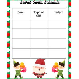 The Complete Secret Santa Organizer, Printable, Instant Download - Etsy