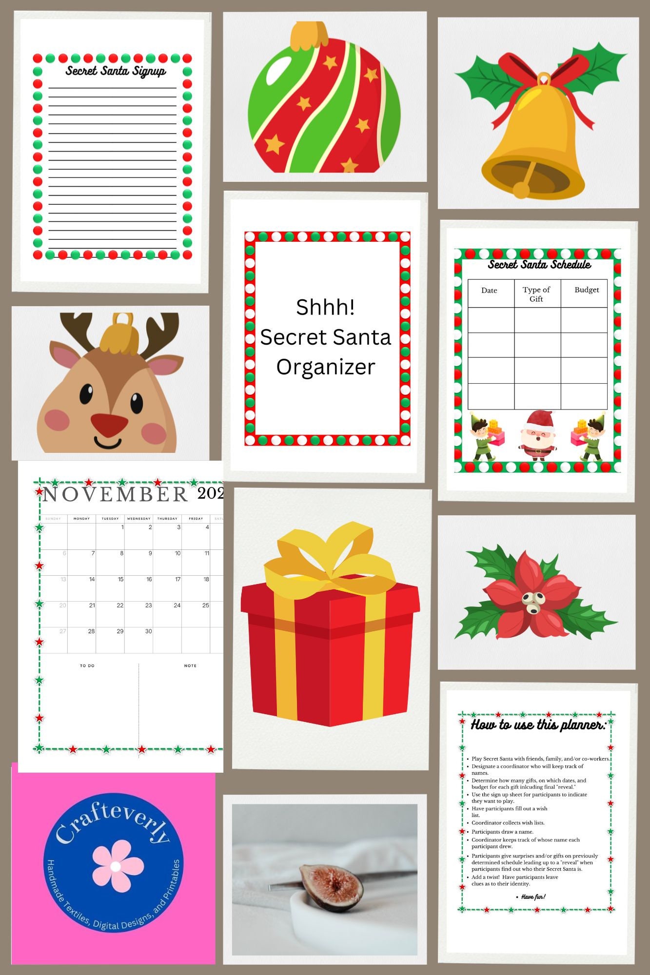 The Complete Secret Santa Organizer Printable Instant - Etsy