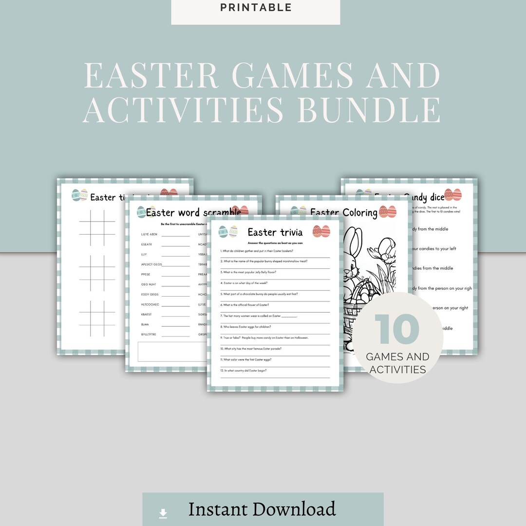 Printable Easter Games and Activities Bundle, Easter Fun for Both Kids ...