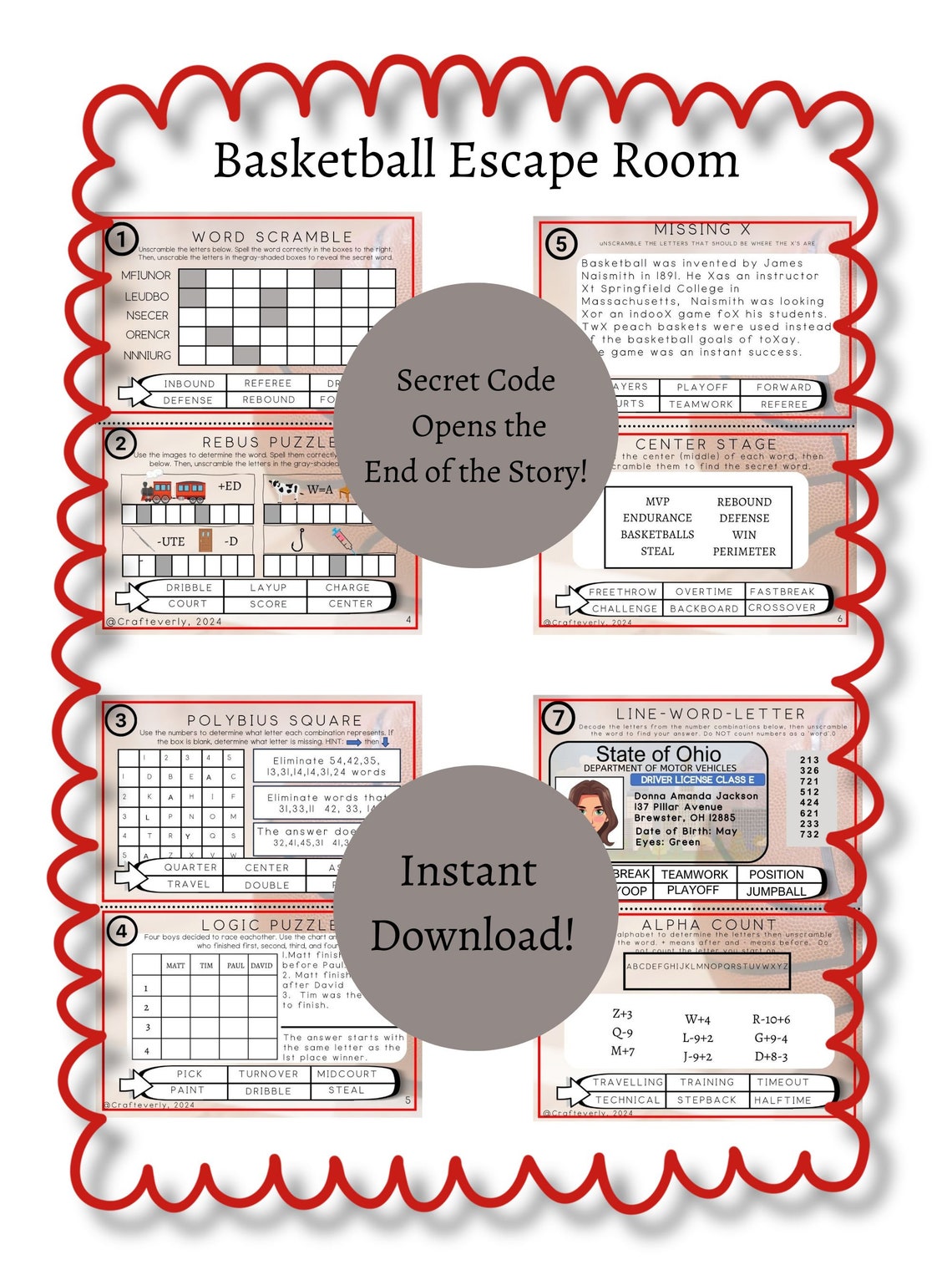 Basketball Escape Room Kit: Printable DIY Game (ages 8-12) - Etsy UK