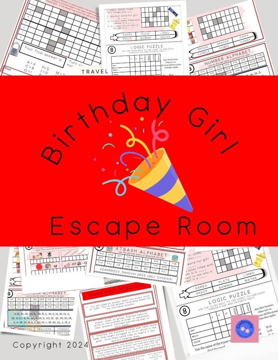 Escape Room for Kids, Printable DIY Birthday Party Game, Birthday Girl ...