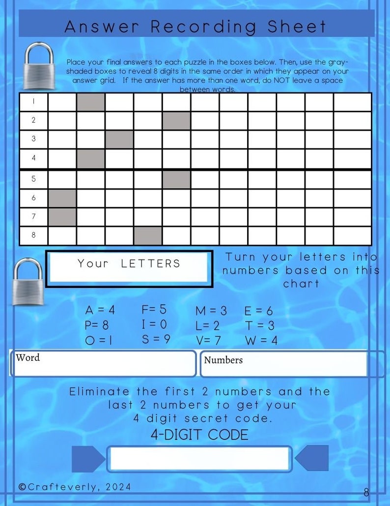 Waterpark Escape Room for Kids: DIY Printable Puzzle Game (PDF) - Etsy