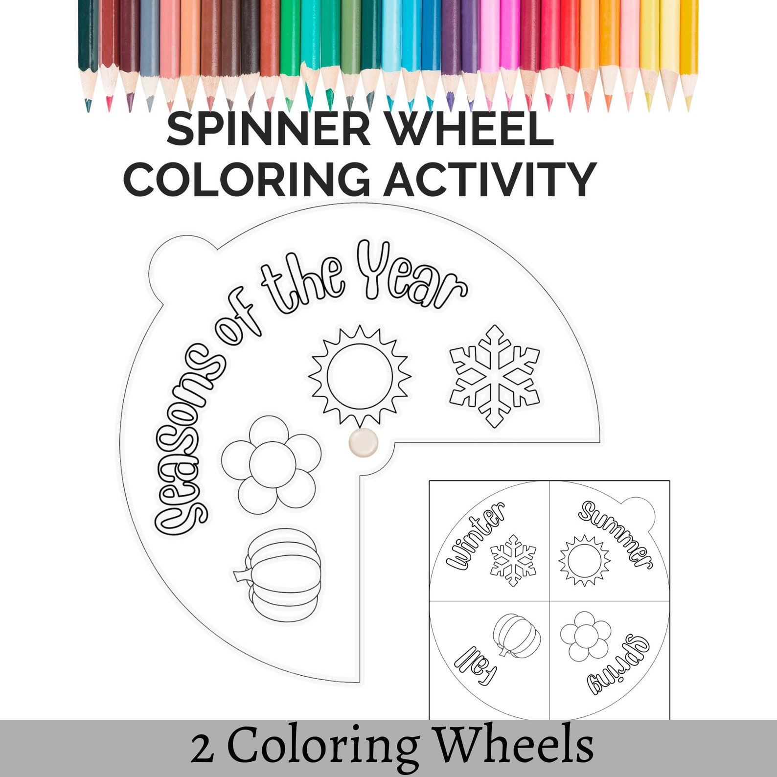 Seasons of the Year Spinning Wheel Coloring Craft, Early Childhood ...