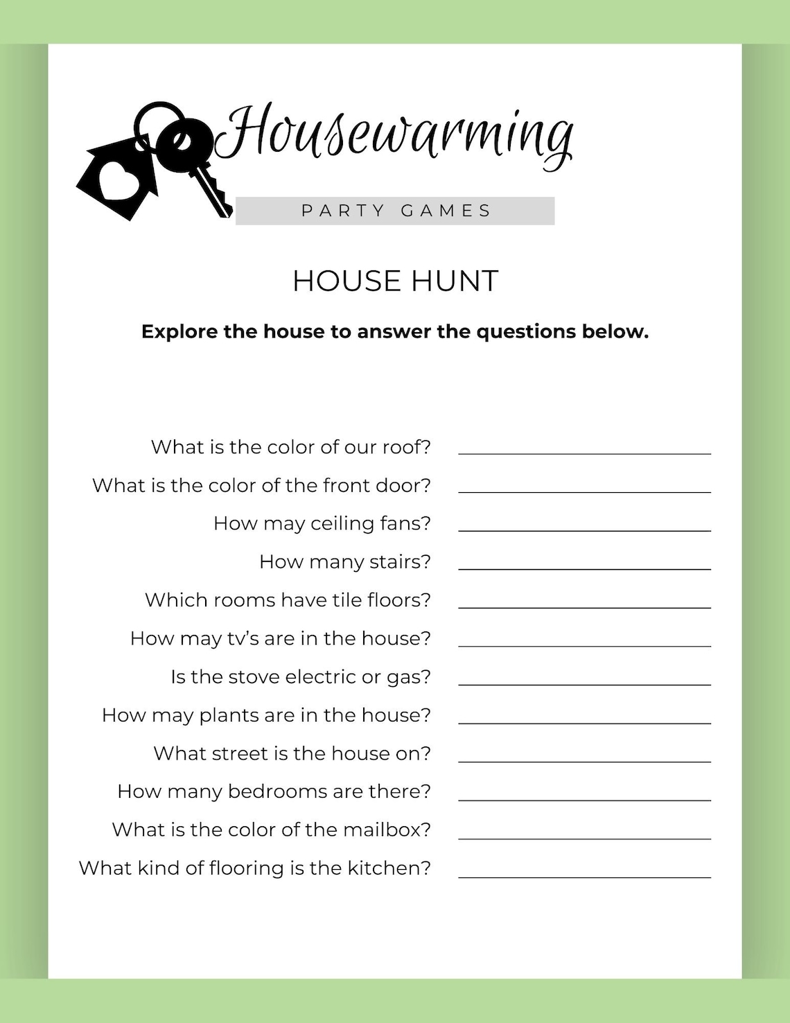 Printable Housewarming Party Games Bundle, New Home Party, Game Night ...