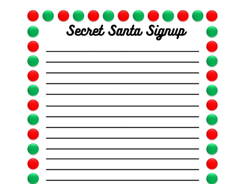 The Complete Secret Santa Organizer Printable Instant - Etsy
