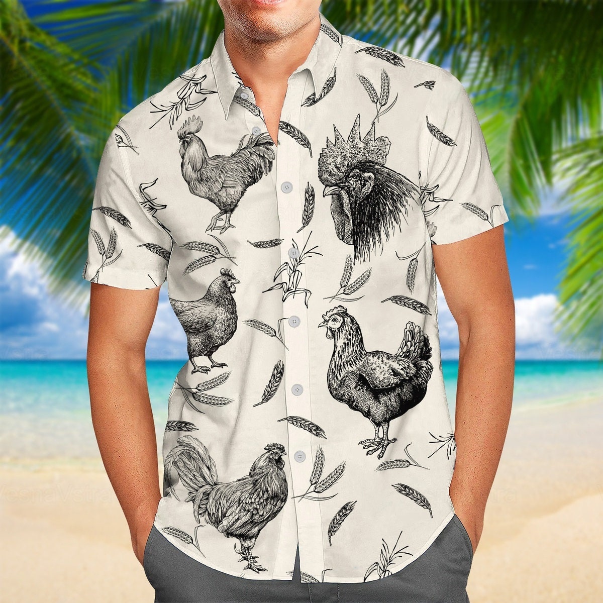 Chicken Shirt, Rooster Shirt, Rooster Shirt For Men, Rooster Button ...