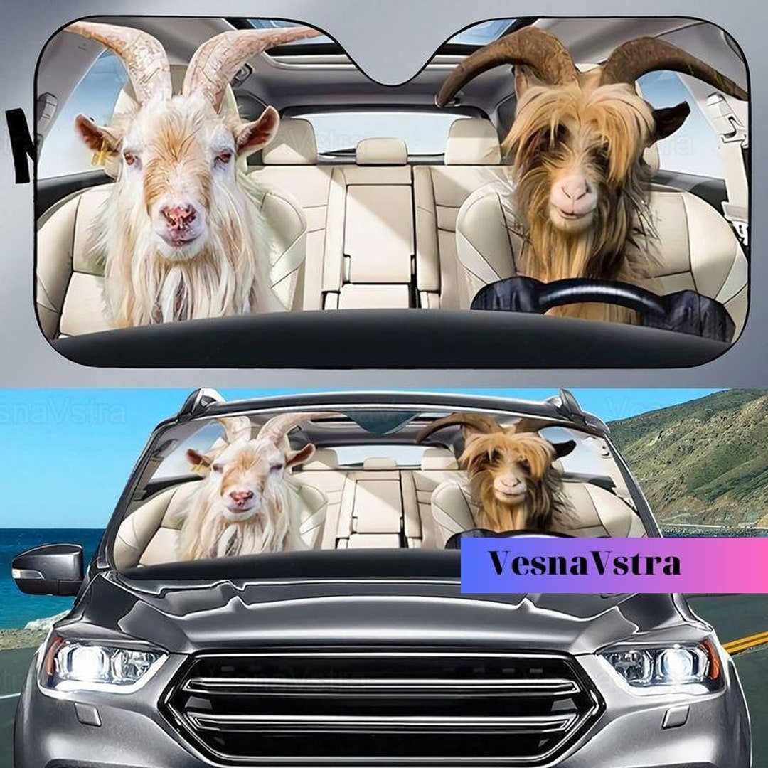 Goats Car Sun Shade, Goats Car Decoration, Farm Animal Gift, Sun Visor ...