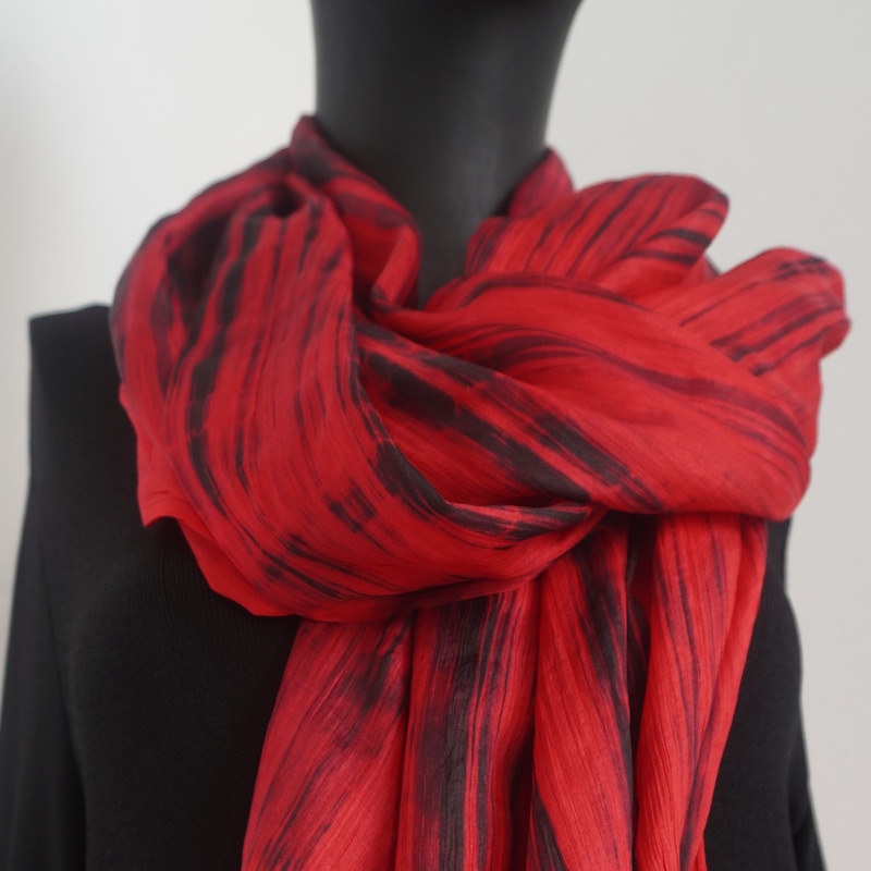 Red Silk Scarf Ombre - Etsy