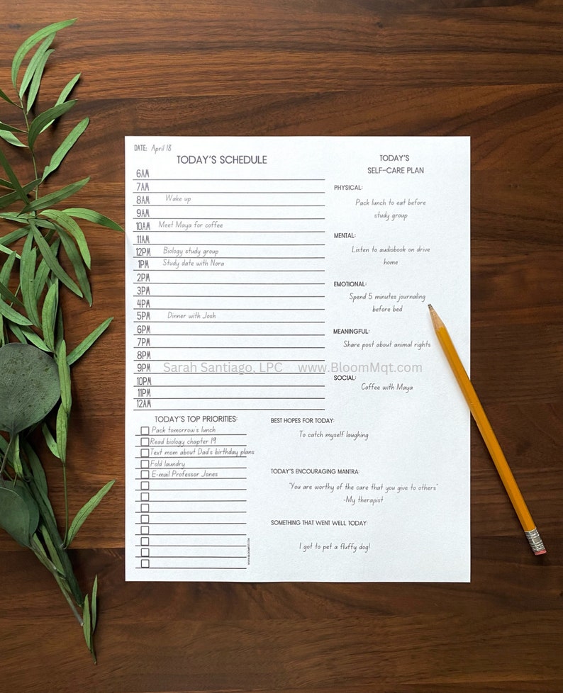 Self-care Planner Printable Weekly & Daily Format - Etsy