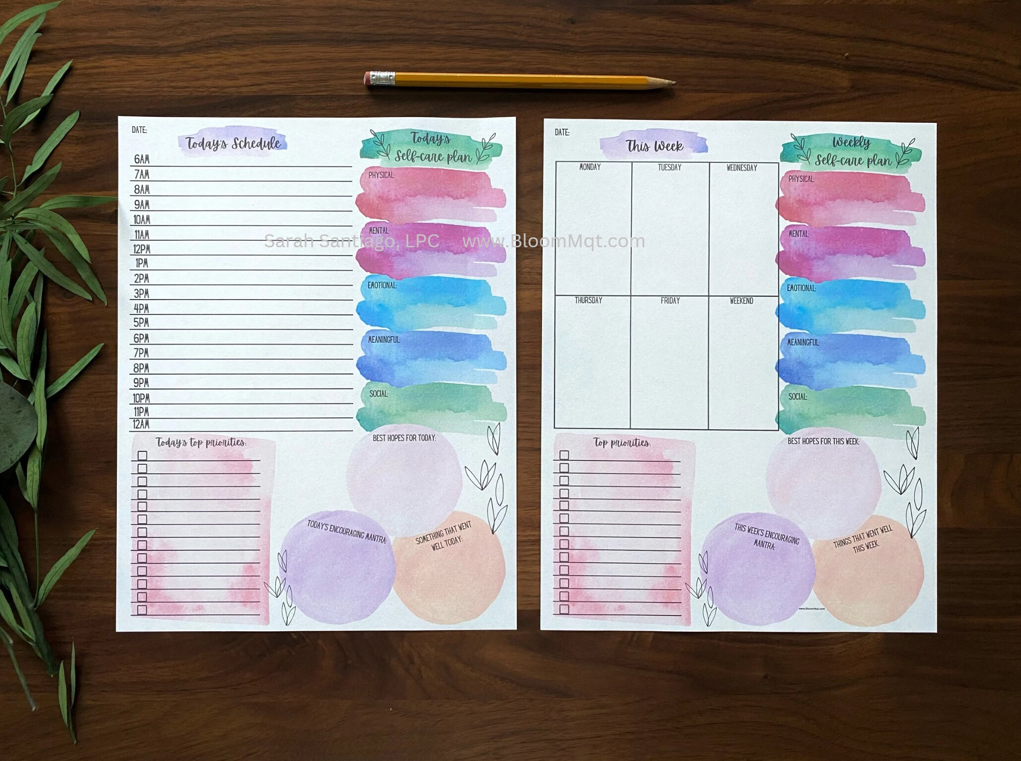 Self-care Planner Printable Weekly & Daily Format - Etsy