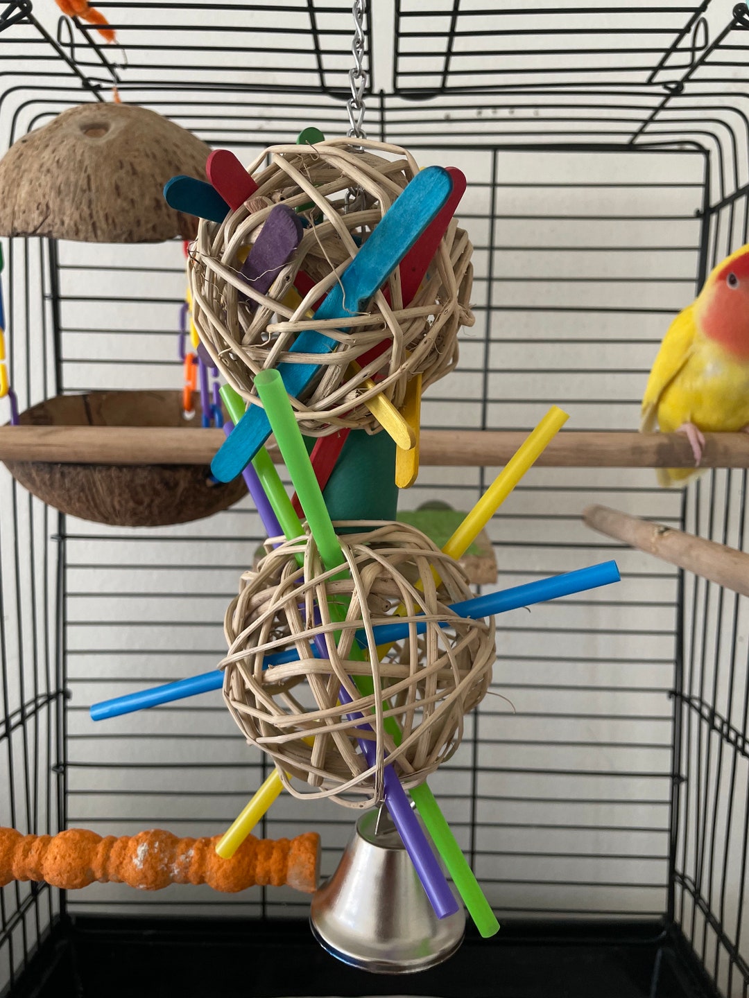 Toys for Birds in Cages Fun Hanging "orbit Balls Bird Toy" Boredom ...