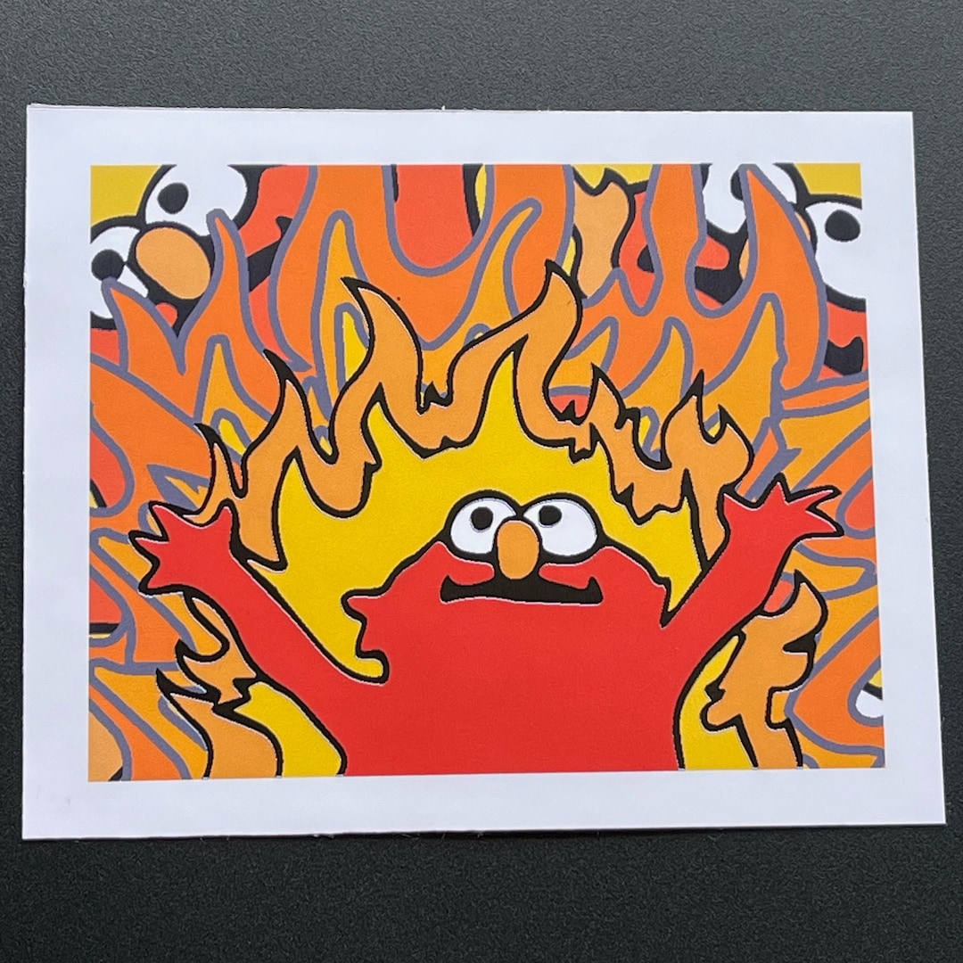 Hellmo Extreme Evil Elmo Fire | Meme Sticker | Cup Sticker | Laptop ...